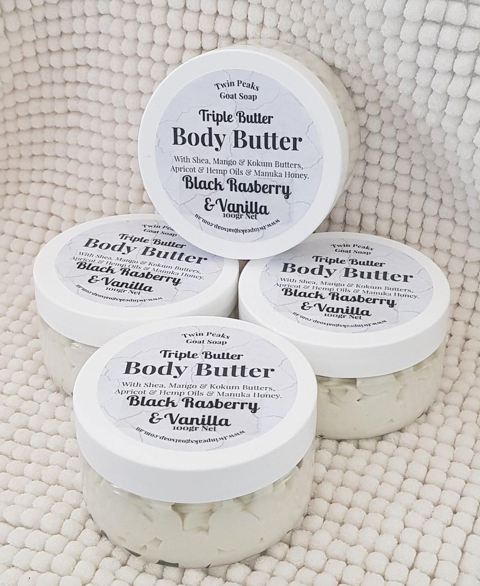 Black Rasberry & Vanilla Triple Body Butter 100gr – Twin Peaks Goat Soap