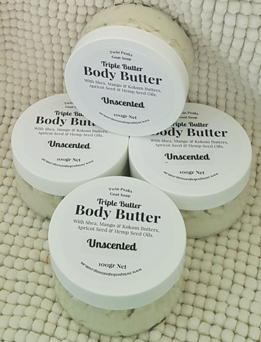 Unscented Triple Body Butter 100gr – Twin Peaks Goat Soap
