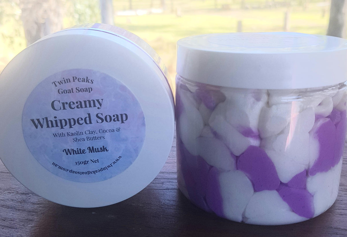 White Musk Whipped Soap 250gr – Twin Peaks Goat Soap